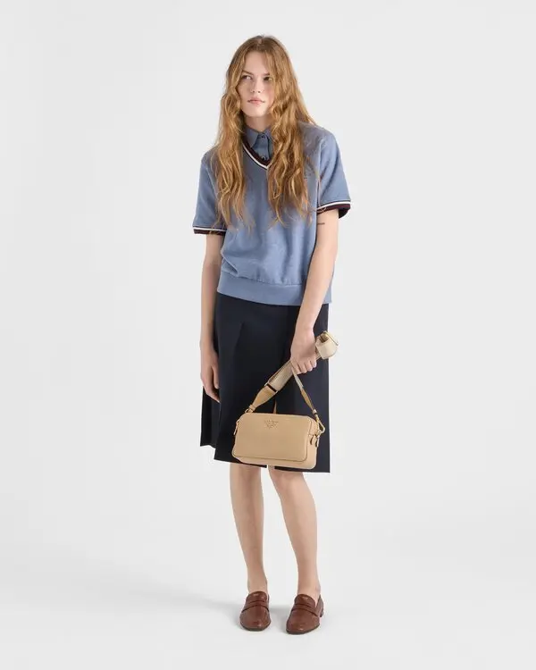 Prada Small Leather Shoulder Bag - Neutral
