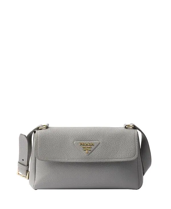 Prada Small Leather Shoulder Bag - Grey