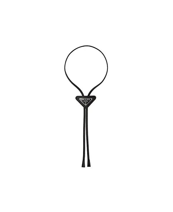 Prada Saffiano Leather Bolo Tie - Black