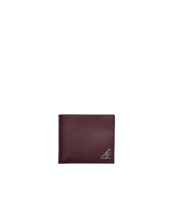 Prada Saffiano Leather Wallet - Burgundy