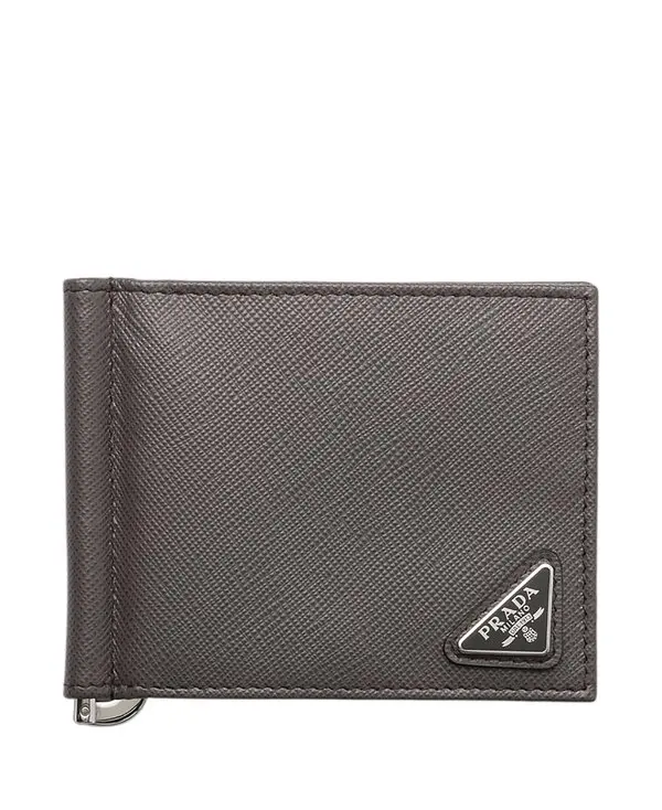 Prada Saffiano Leather Wallet - Grey