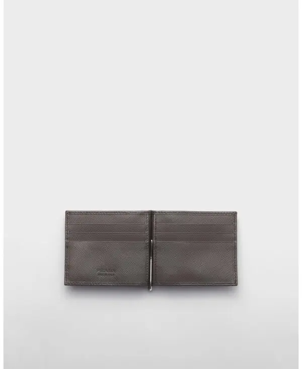 Prada Saffiano Leather Wallet - Grey