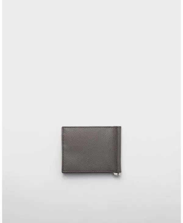 Prada Saffiano Leather Wallet - Grey