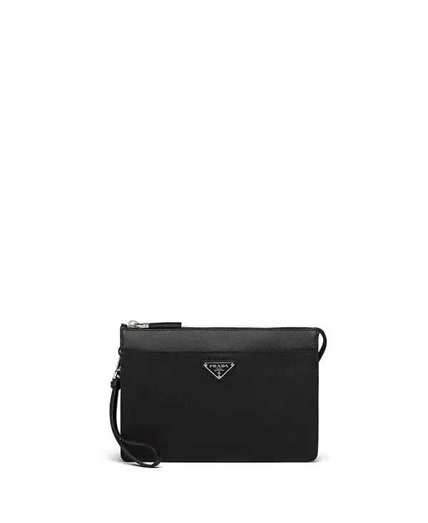 Prada Saffiano Leather Pouch - Black
