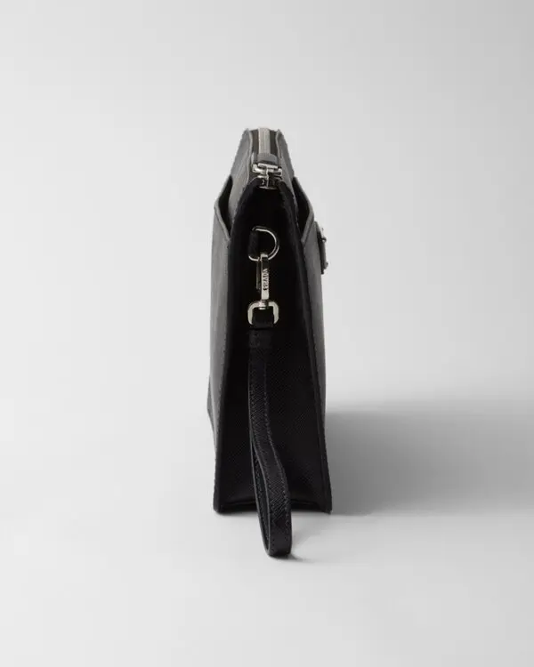Prada Saffiano Leather Pouch - Black