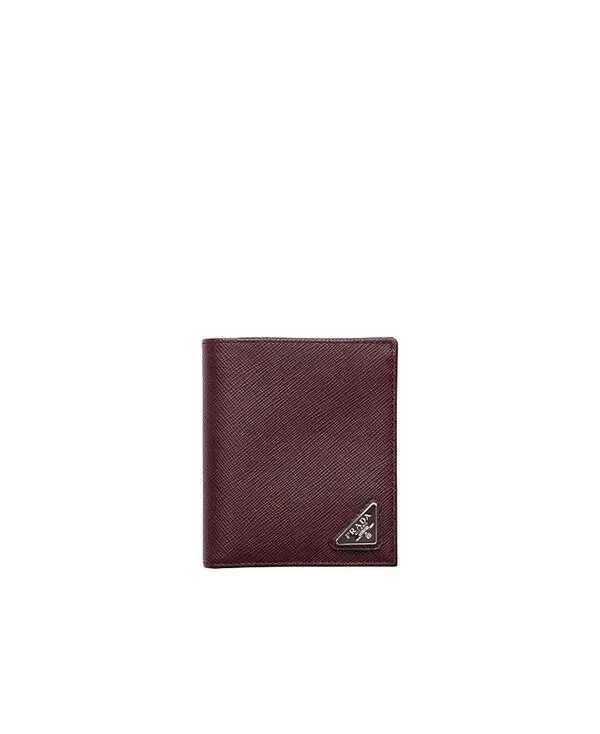 Prada Saffiano Leather Wallet - Burgundy