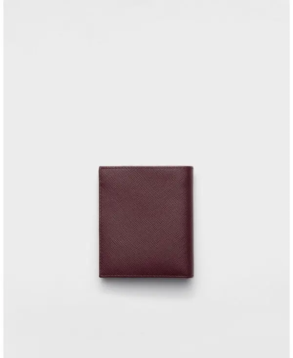 Prada Saffiano Leather Wallet - Burgundy