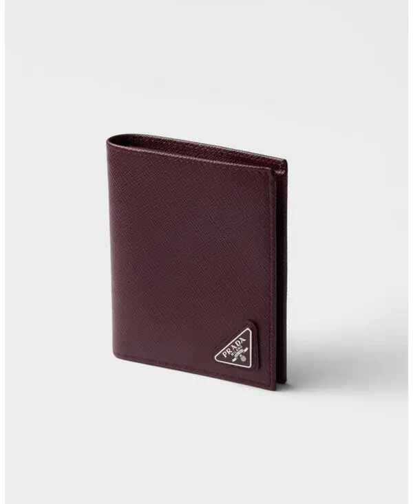 Prada Saffiano Leather Wallet - Burgundy