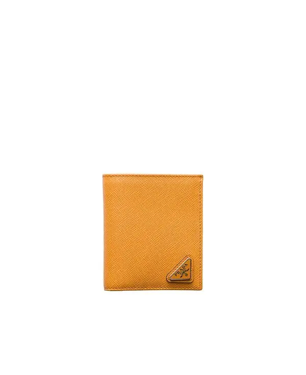 Prada Saffiano Leather Wallet - Orange