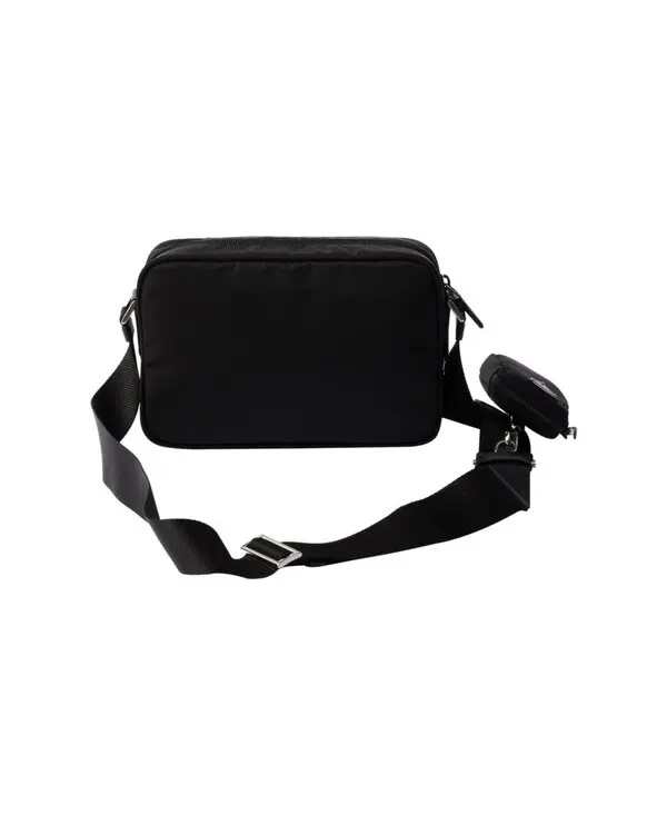 Prada Re-nylon Shoulder Bag With Detachable Pouch - Black