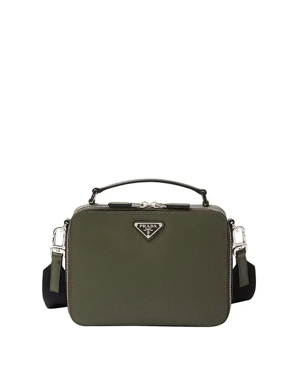 Prada Brique Medium Saffiano Leather Bag - Loden Green