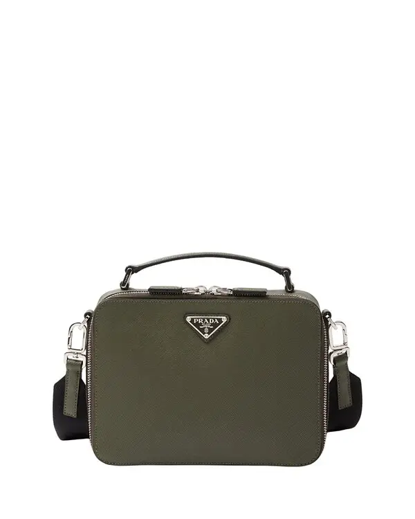 Prada Brique Medium Saffiano Leather Bag - Loden Green