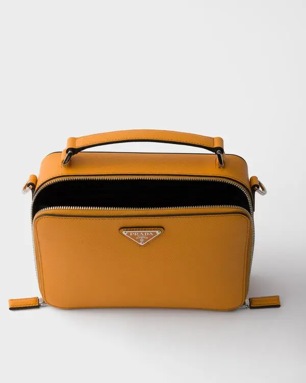 Prada Brique Medium Saffiano Leather Bag - Orange