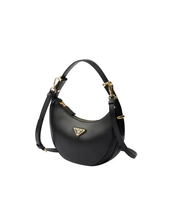 Prada Arque Small Leather Shoulder Bag - Black