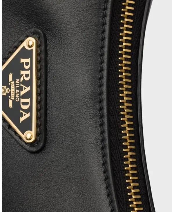 Prada Arque Mini Leather Shoulder Bag - Black