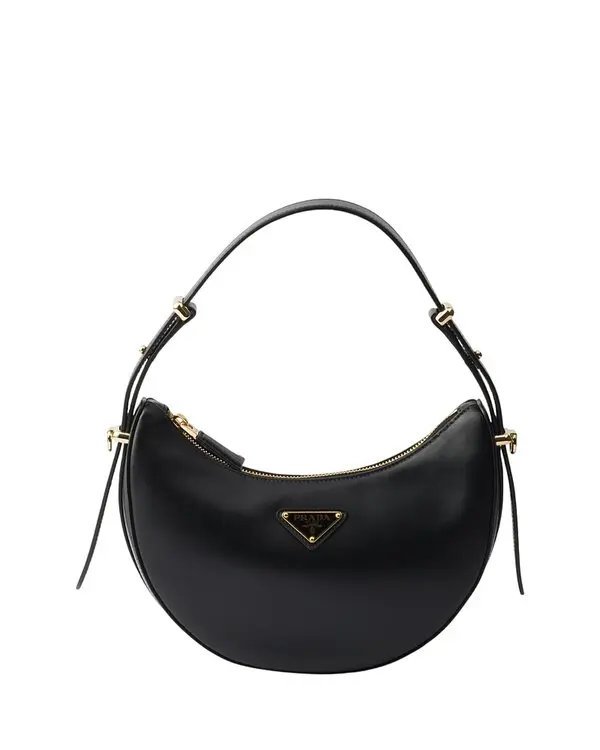Prada Arque Mini Leather Shoulder Bag - Black