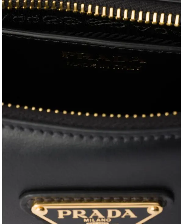 Prada Arque Mini Leather Shoulder Bag - Black