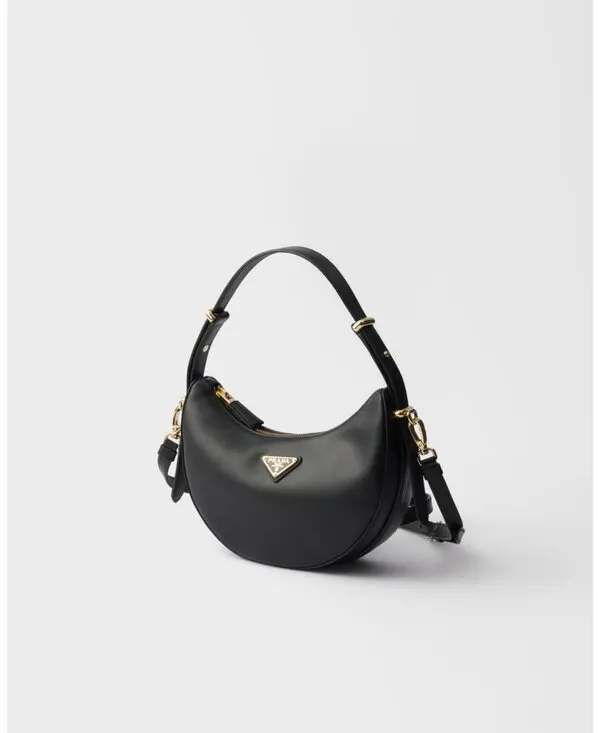 Prada Arque Mini Leather Shoulder Bag - Black