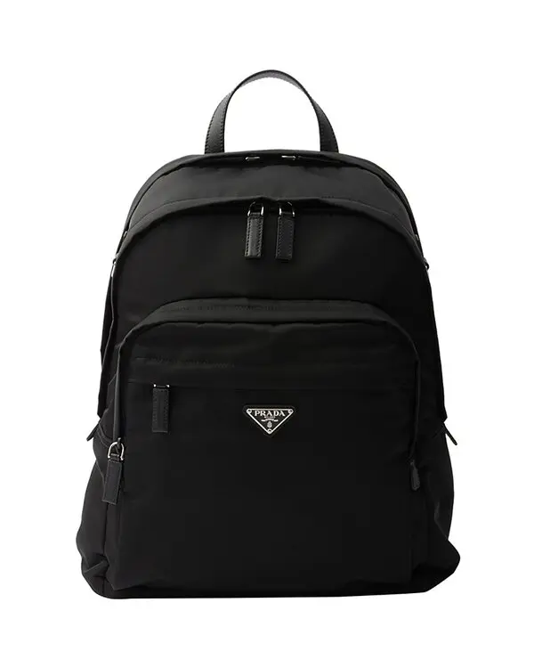 Prada Re-nylon And Saffiano Leather Backpack - Black