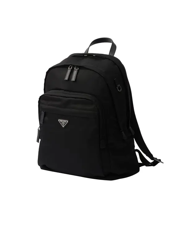 Prada Re-nylon And Saffiano Leather Backpack - Black