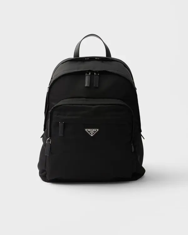 Prada Re-nylon And Saffiano Leather Backpack - Black