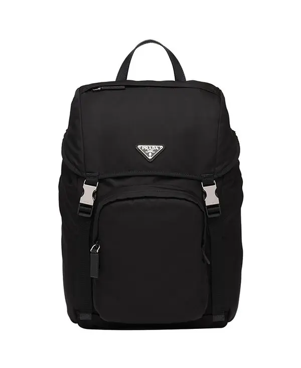 Prada Re-nylon And Saffiano Leather Backpack - Black