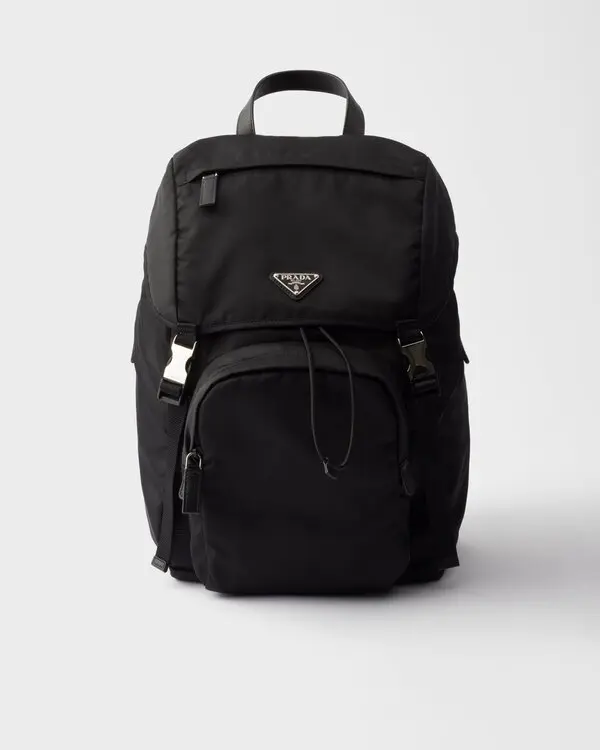 Prada Re-nylon And Saffiano Leather Backpack - Black