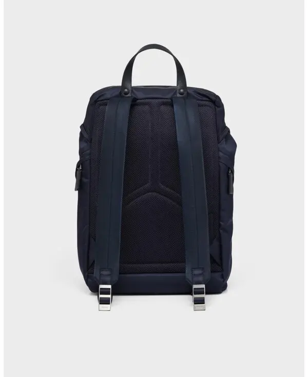 Prada Re-nylon And Saffiano Leather Backpack - Blue