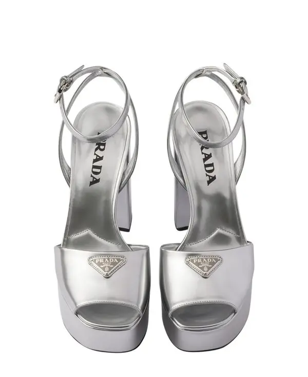 Prada Platform Sandals - Silver