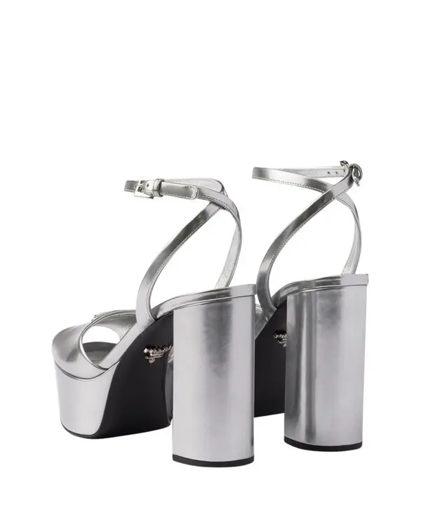 Prada Platform Sandals - Silver