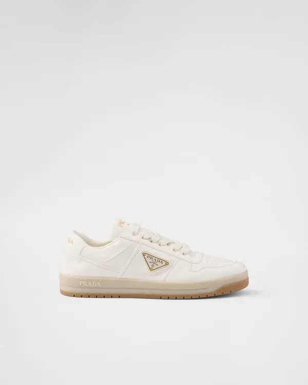 Prada Downtown Nappa Leather Sneakers - Ivory