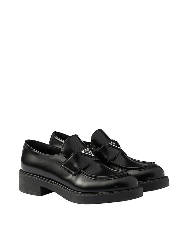 Prada Brushed Leather Loafers