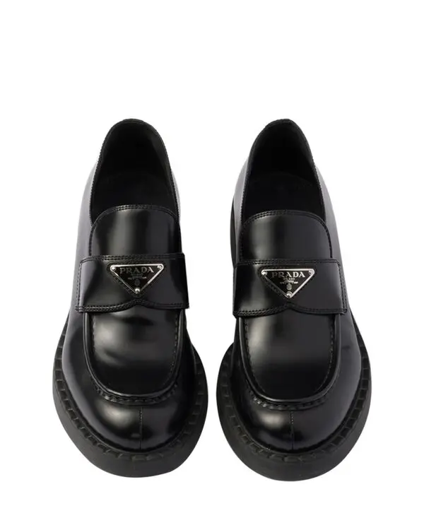 Prada Brushed Leather Loafers