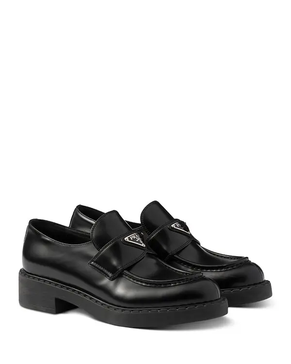 Prada Brushed Leather Loafers