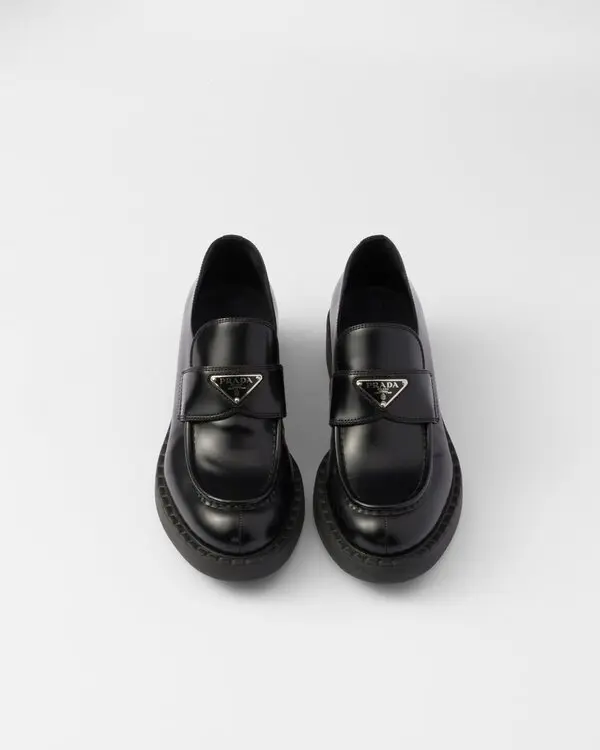 Prada Brushed Leather Loafers