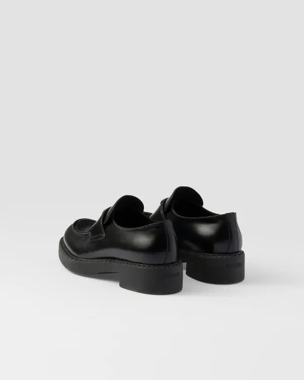Prada Brushed Leather Loafers