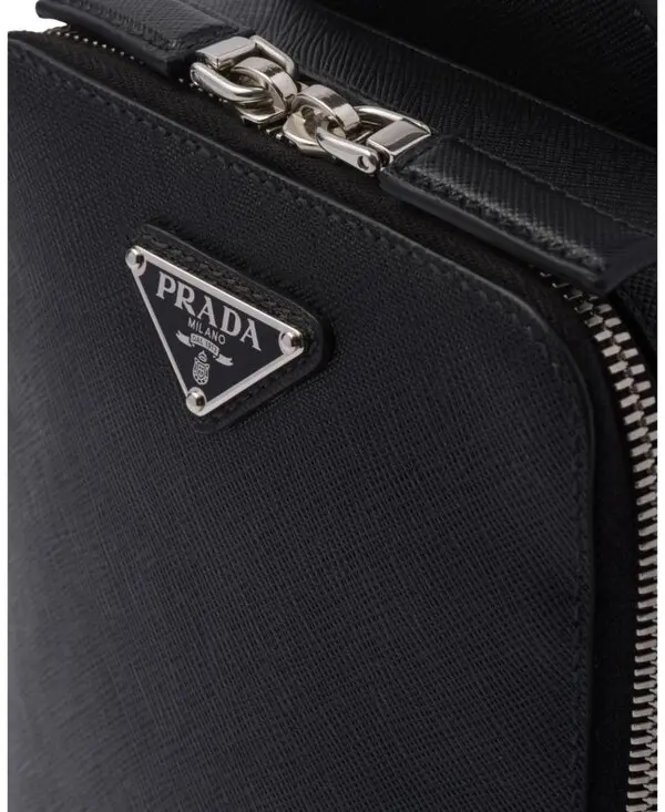 Prada Brique Saffiano Leather Bag - Black