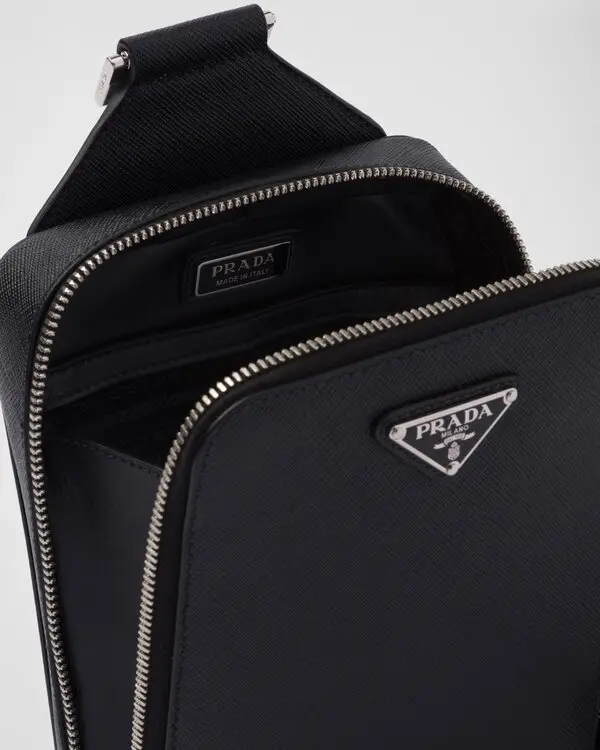 Prada Brique Saffiano Leather Bag - Black