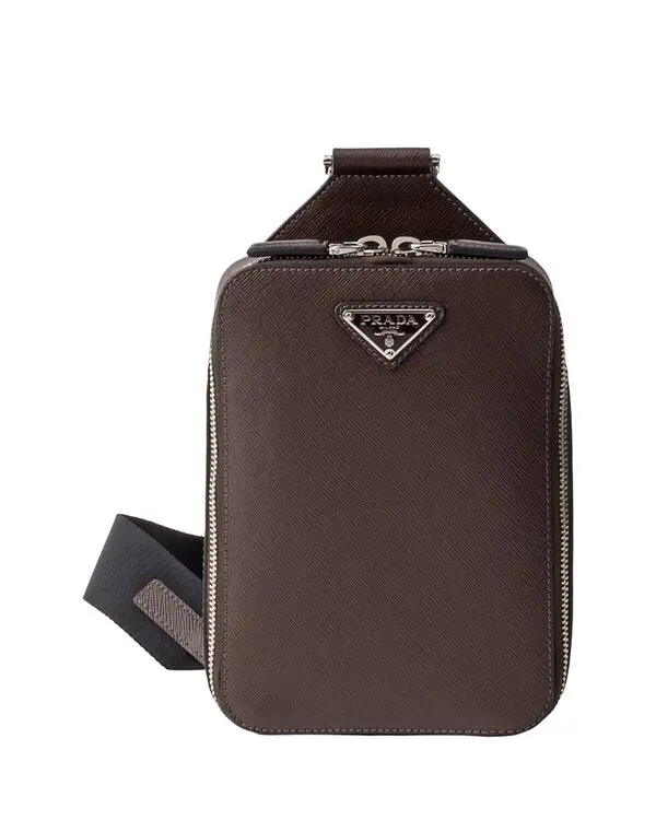 Prada Brique Saffiano Leather Bag - Brown