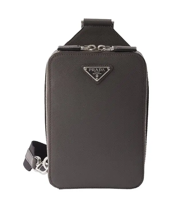 Prada Brique Saffiano Leather Bag - Grey