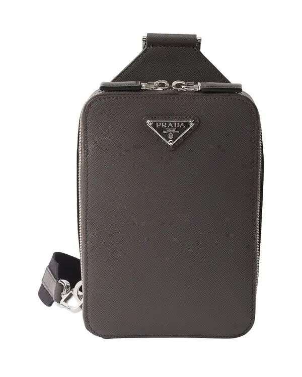 Prada Brique Saffiano Leather Bag - Grey