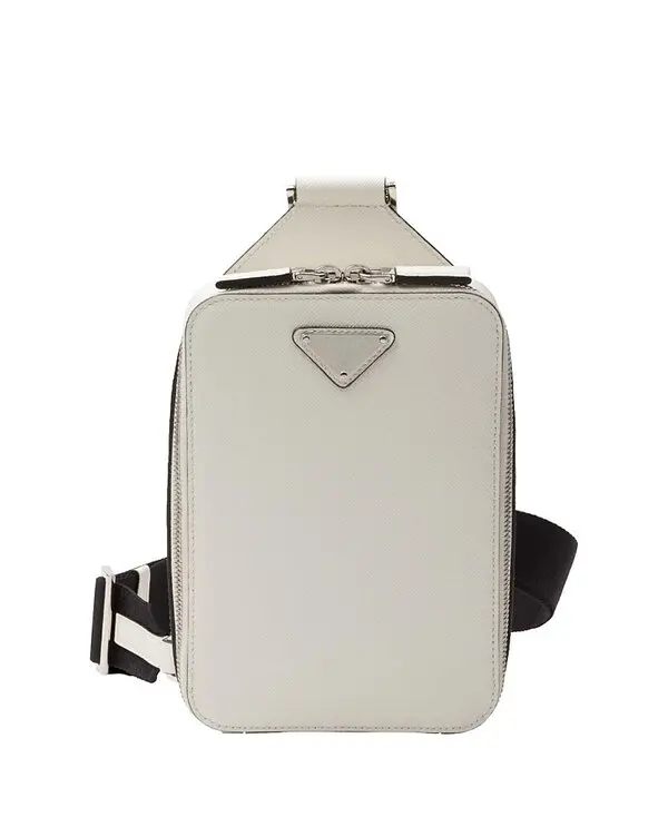 Prada Brique Saffiano Leather Bag - White
