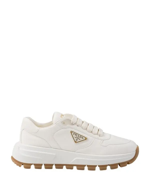 Prada Prax 01 Leather Sneakers - Ivory