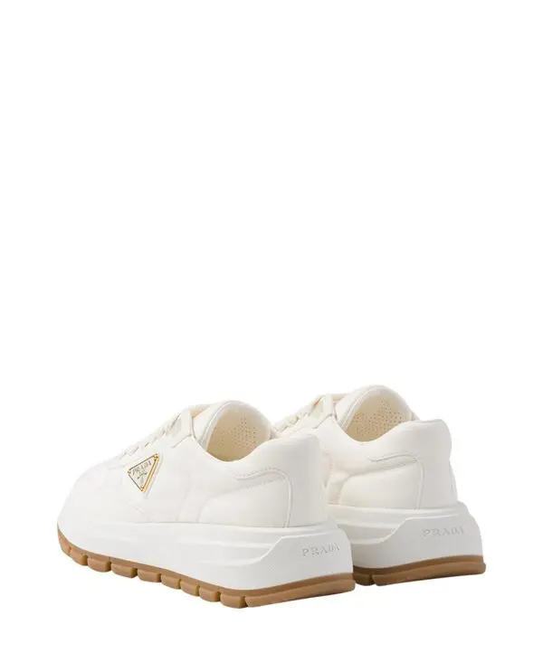 Prada Prax 01 Leather Sneakers - Ivory