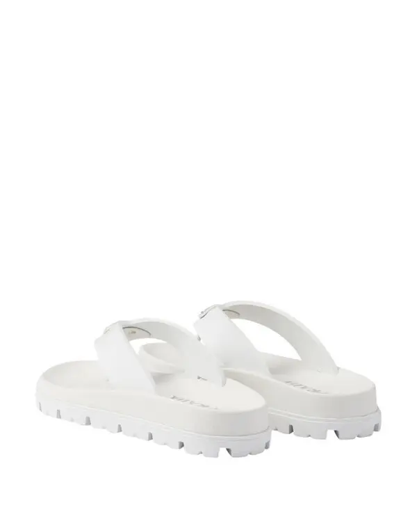 Prada Rubber Thong Sandals - White