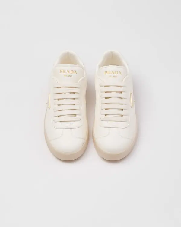 Prada Leather Sneakers - Ivory