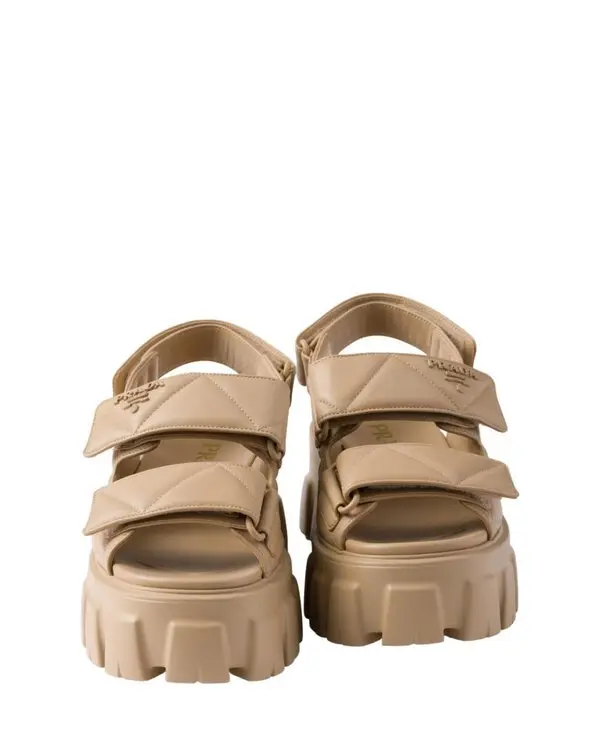 Prada Monolith Nappa Leather Sandals