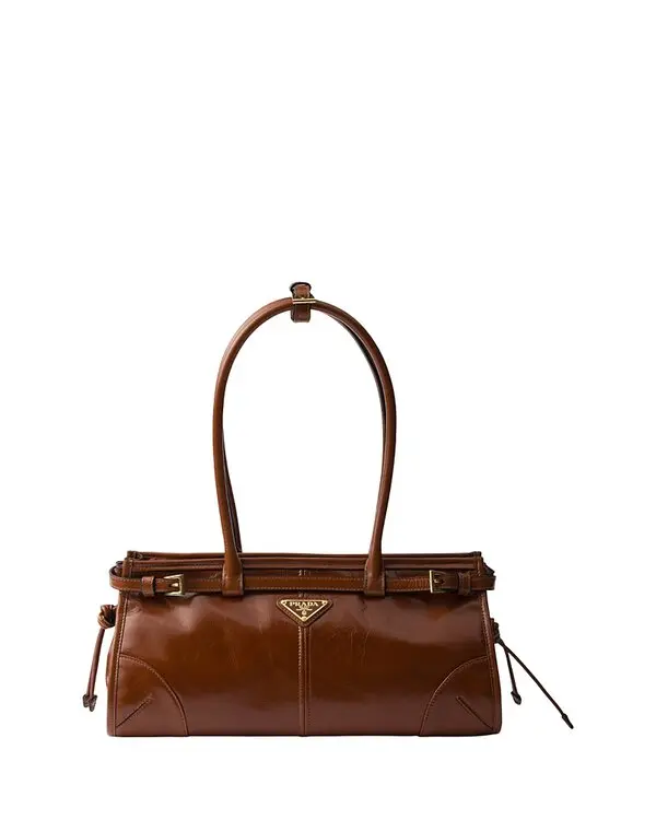Prada Bonnie Medium Convertible Leather Shoulder Handbag - Palisander