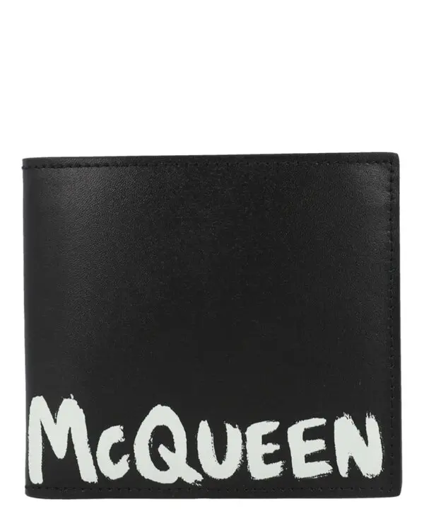 Alexander McQueen Graffiti Logo Bifold Wallet - Black/white
