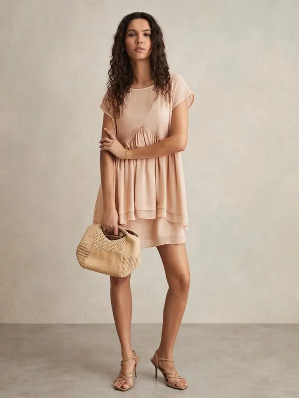 REISS Minerva Tiered Mini Dress